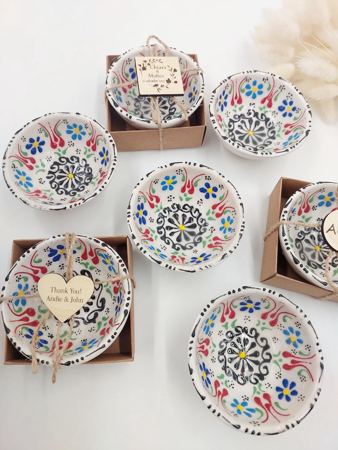 Colorful Patterned Bulk Ceramic Bowls – Wedding/baby Shower Guest ...