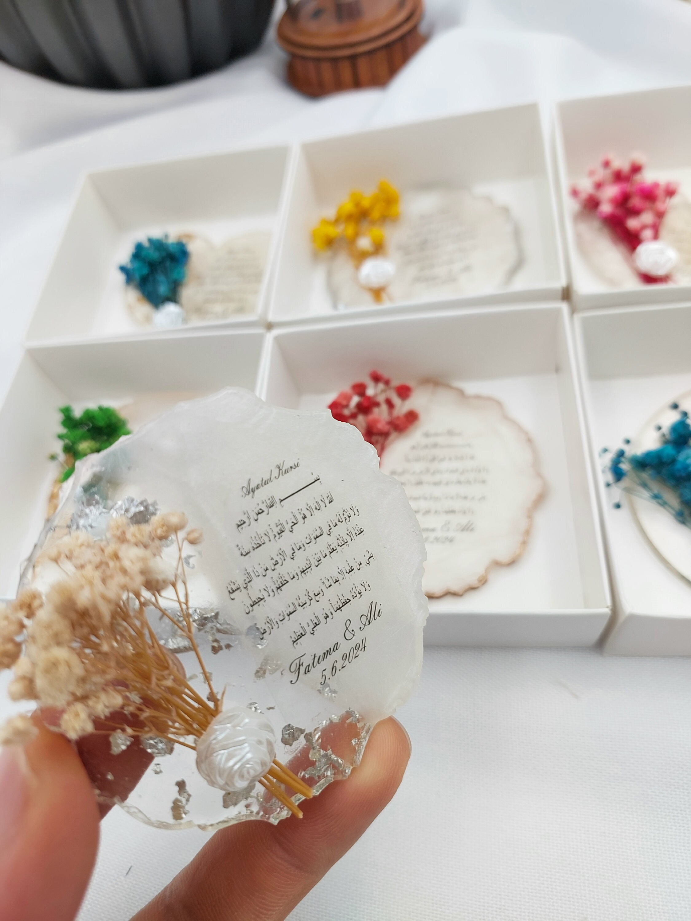 Islamic Wedding Nikah Favor, Ayatul Kursi Magnet Favor, Muslim Epoxy ...