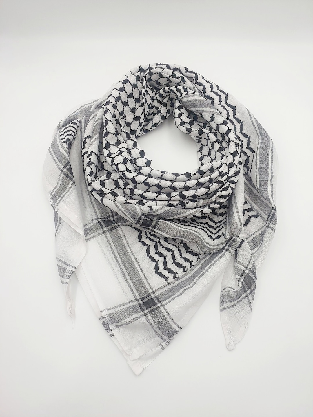 Tasselless Keffiyeh,keffiyeh Palestine Scarf Kufyiah, Traditional ...