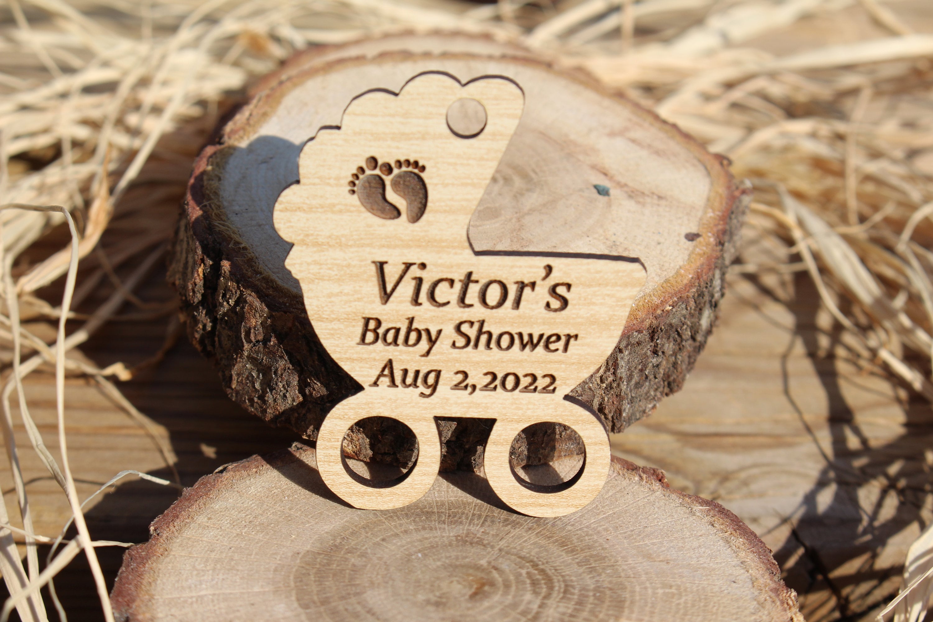 Personalized Baby Shower Tag, Baby Shower Favors,, Personalised Wooden ...
