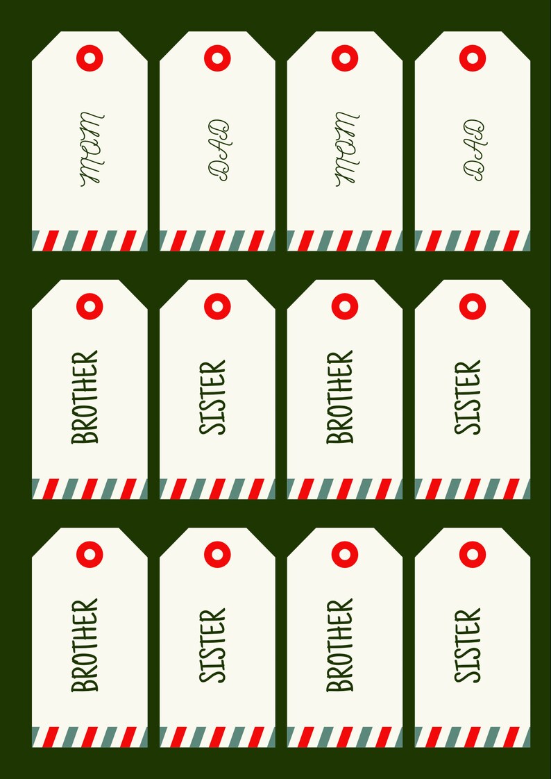 Printable Christmas Gift Tags - Etsy