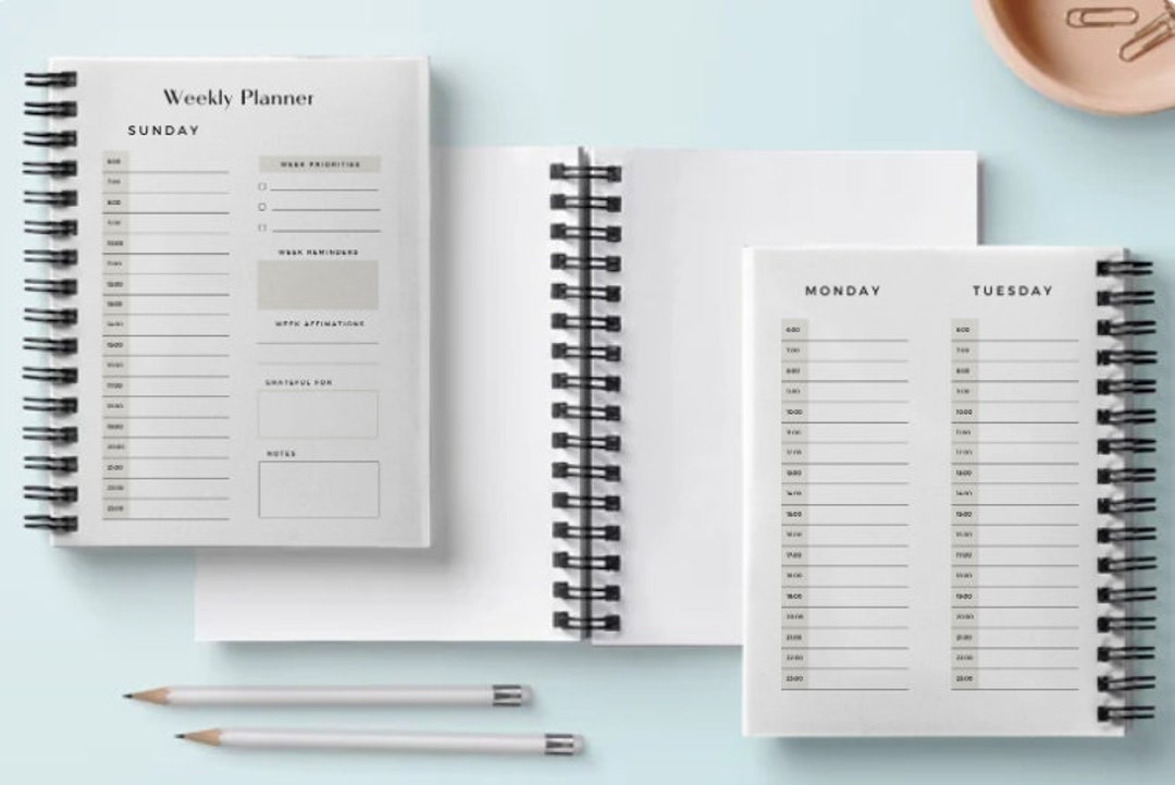 Weekly Hourly Planner Printable, Weekly Schedule, Productivity Planner ...