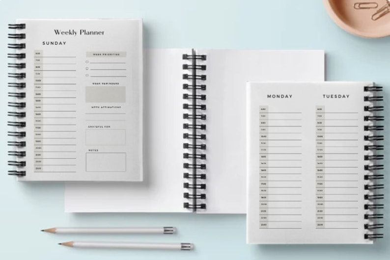 Weekly Hourly Planner Printable, Weekly Schedule, Productivity Planner ...