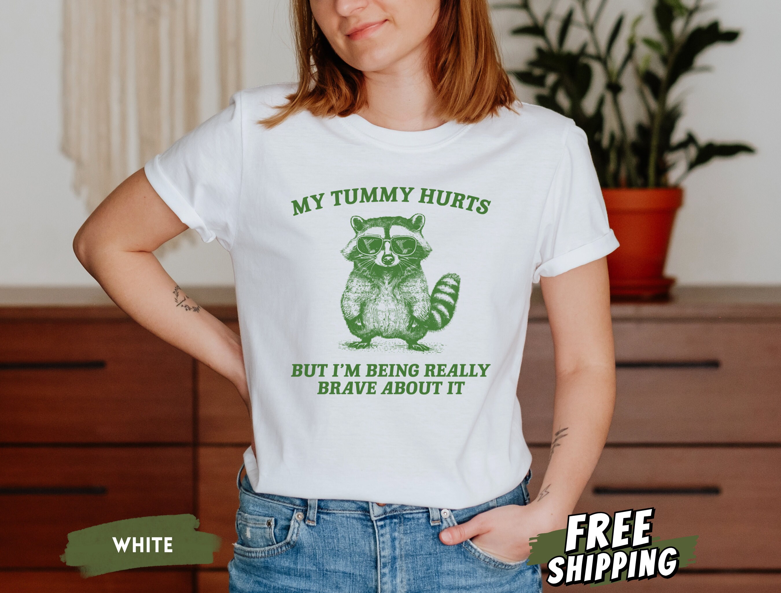 My Tummy Hurts Shirt, Comfort Colors Raccoon Shirt, Tummy Ache Survivor ...