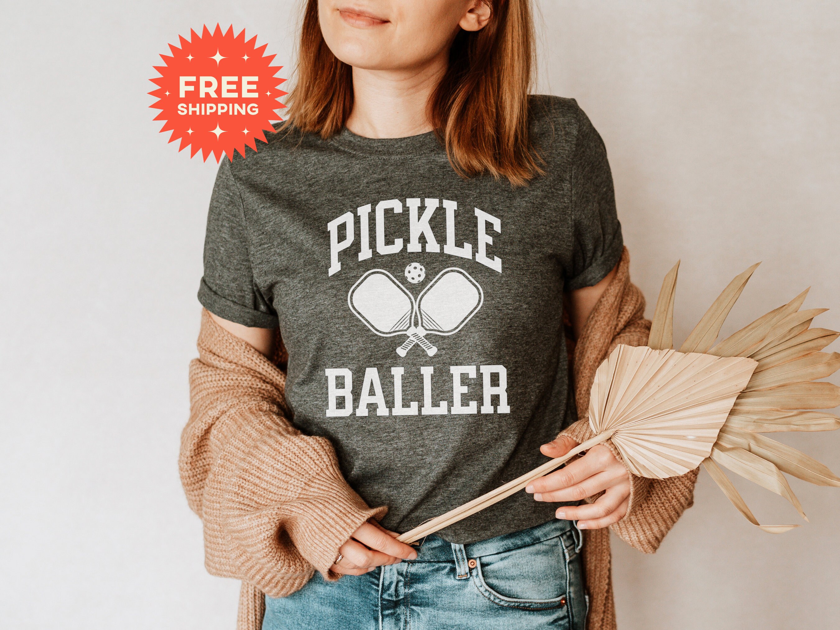 Pickle Baller Tshirt, Pickleball Team Club Gift, Cotton Game Day Shirt, Soft Performance Tee ...