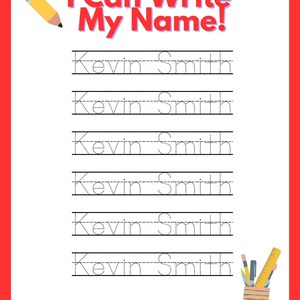 Custom Name Practice Worksheet, Prek/kindergarten/homeschool Name ...