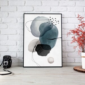 Minimalist Abstract Grey Watercolor JPG SVG EPS - Etsy