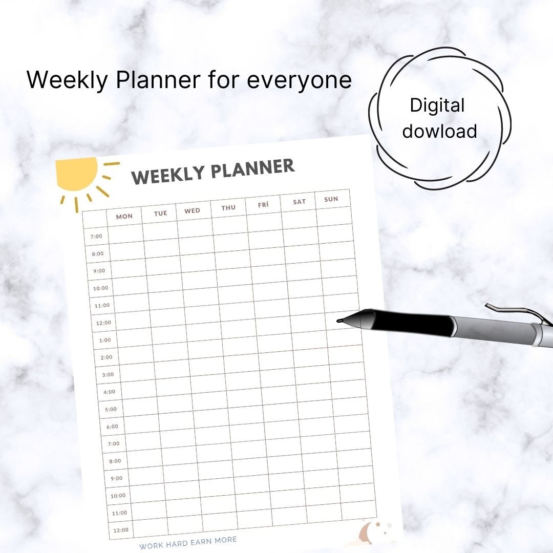 Weekly Planner Letter and A4 Size Printable Weekly Planner - Etsy