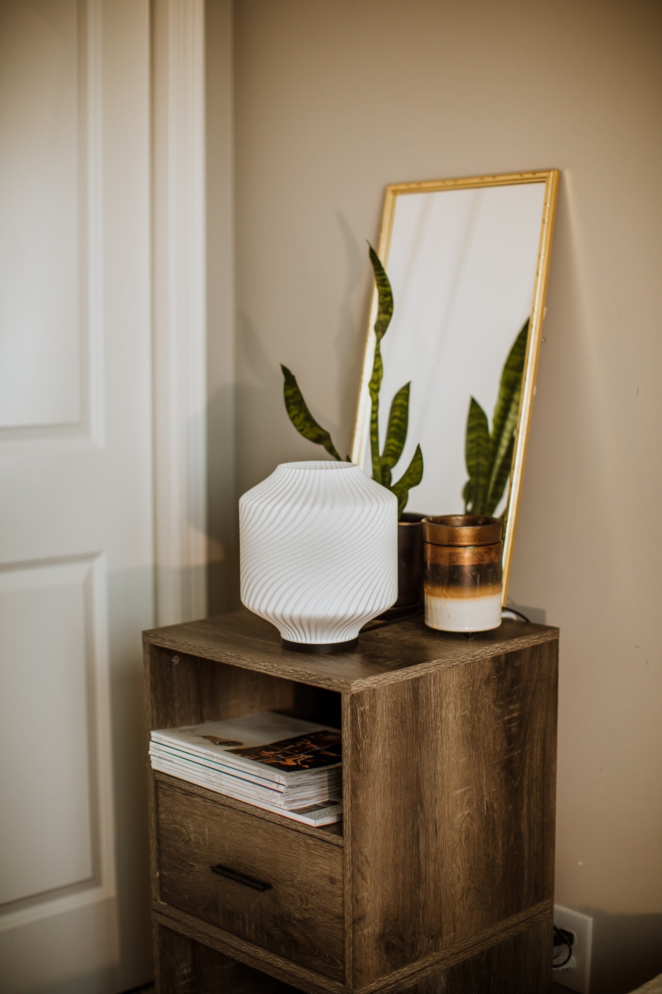 Swirly Lamp 3D Printed Aesthetic Table Lamp Cozy Bedroom/living Room ...