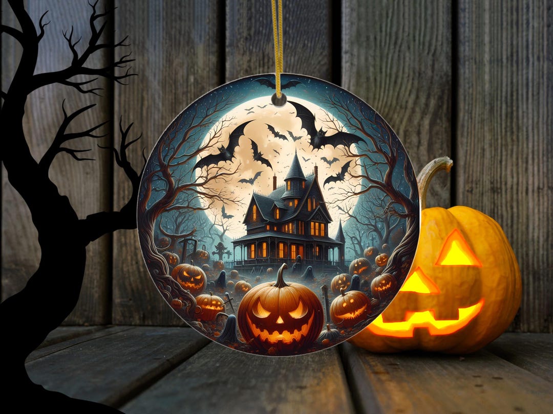 Haunted House, Pumpkin, Haunted House Ornament, Scary, Halloween ...