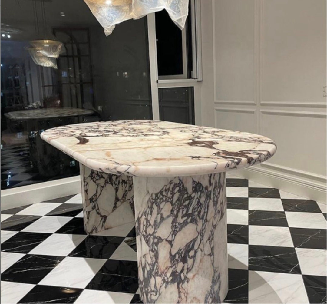 Elpida Viola Violet Marble Dining Table - Etsy