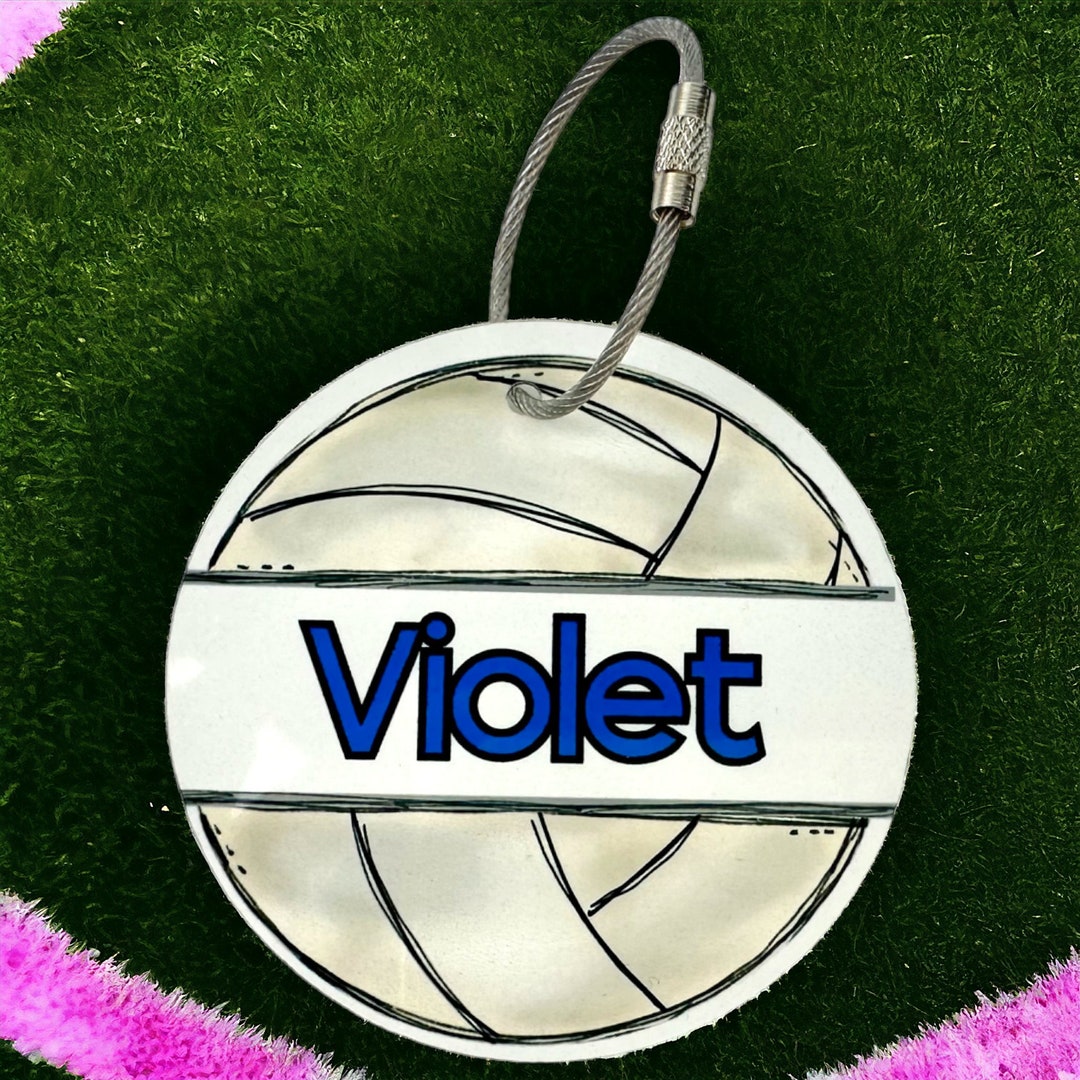 Volleyball Bag Tag Personalized Volleyball Name Tag Custom Volleyball ...