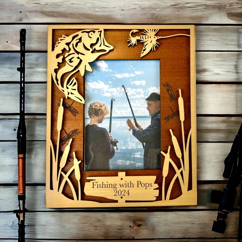 Fishing Theme Frame Photo Frame for Dad Photo Frame Fishing Picture ...