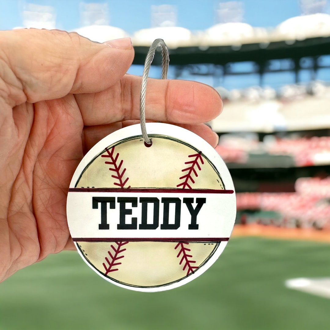 Baseball Bag Tag Personalized Baseball Bag Tag Custom Tee Ball Bag Tag ...