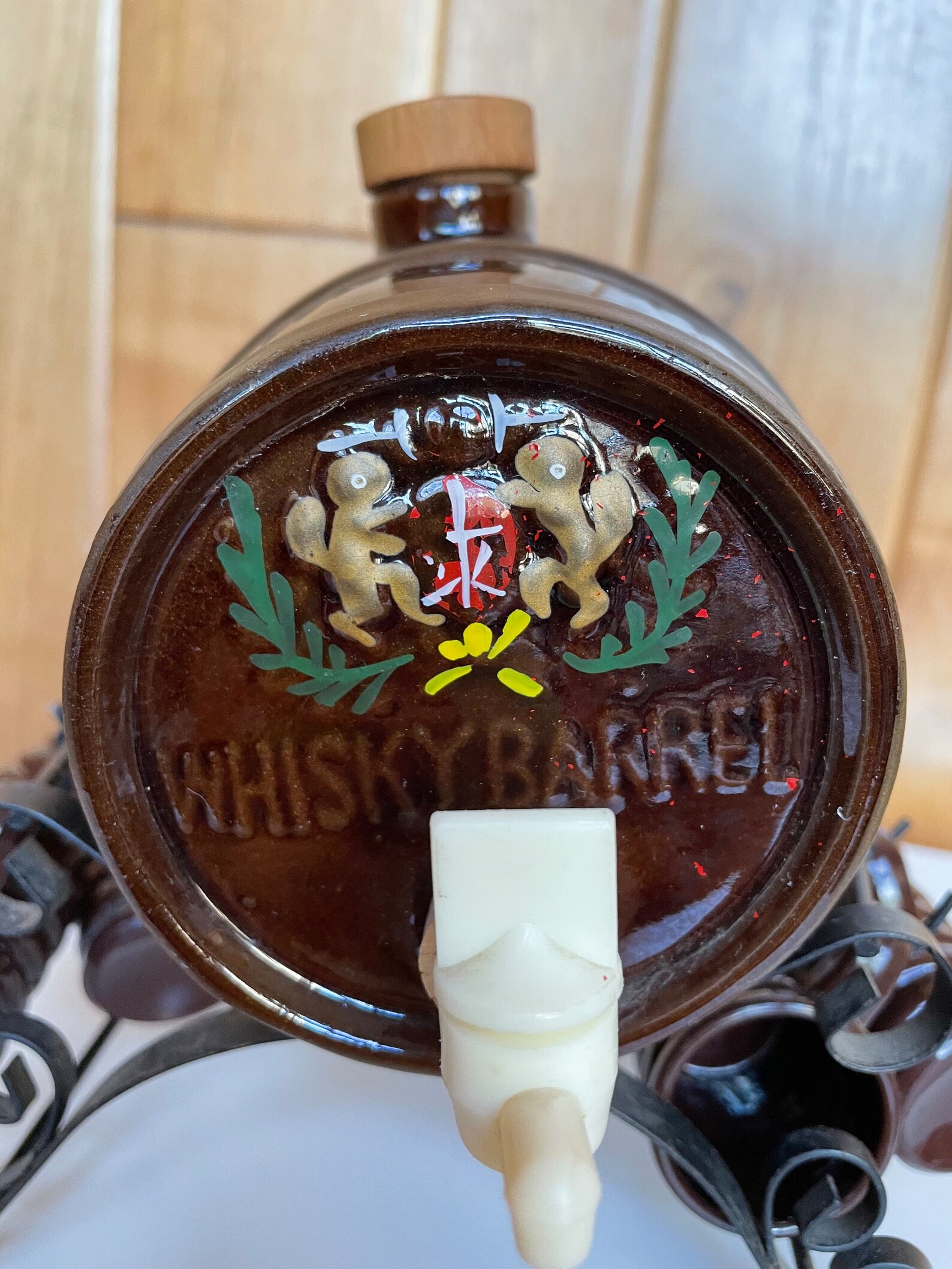 Vintage Whiskey Barrel Decanter With 6 Matching Shot Glasses - Etsy