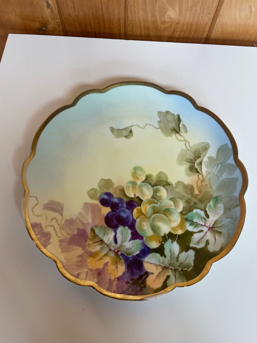 Vintage Large Vienna Hand Painted China Ceramic Bowl Grapes - Etsy