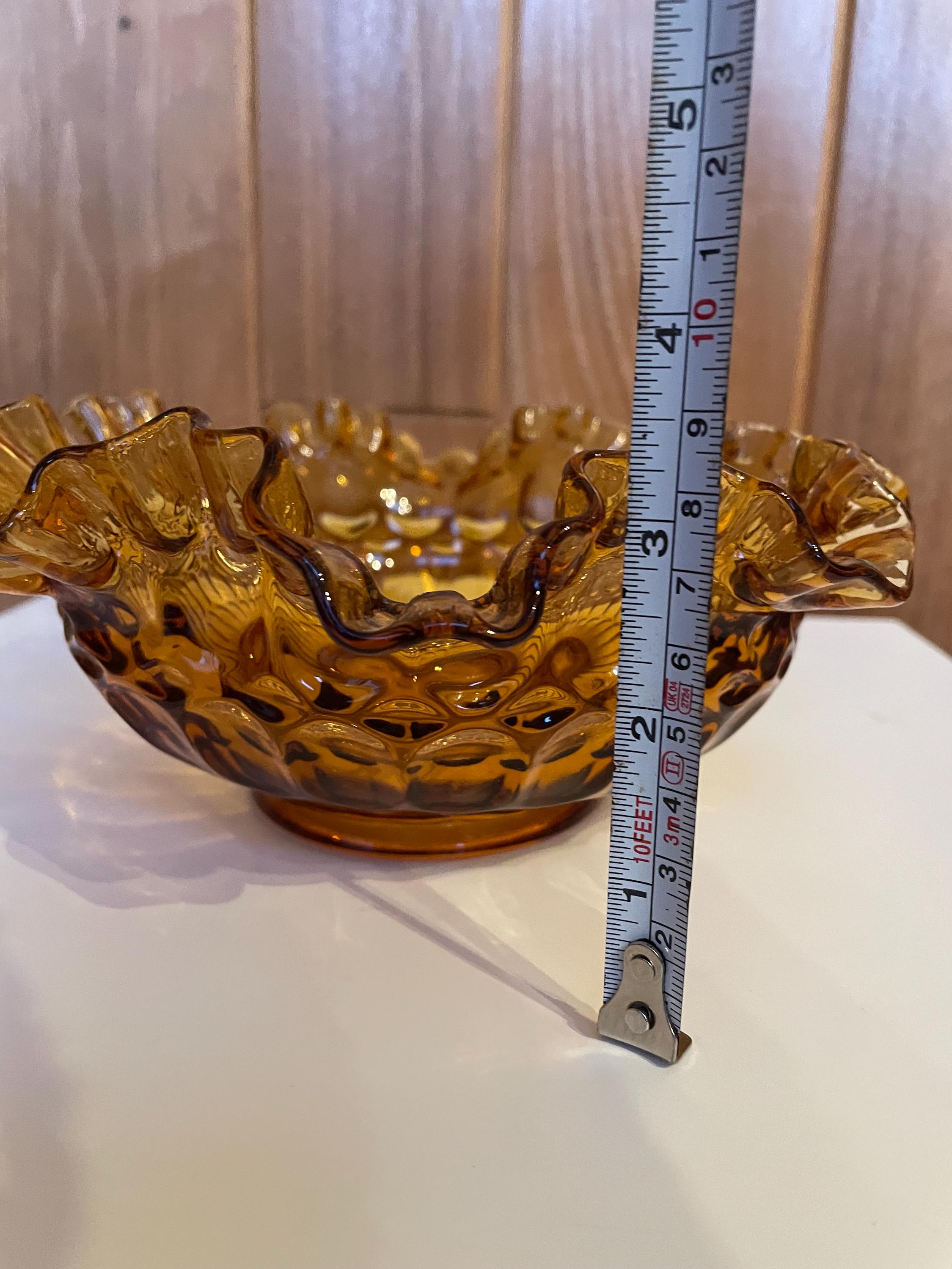 Vintage Fenton Amber Ruffle Edged Dish - Etsy