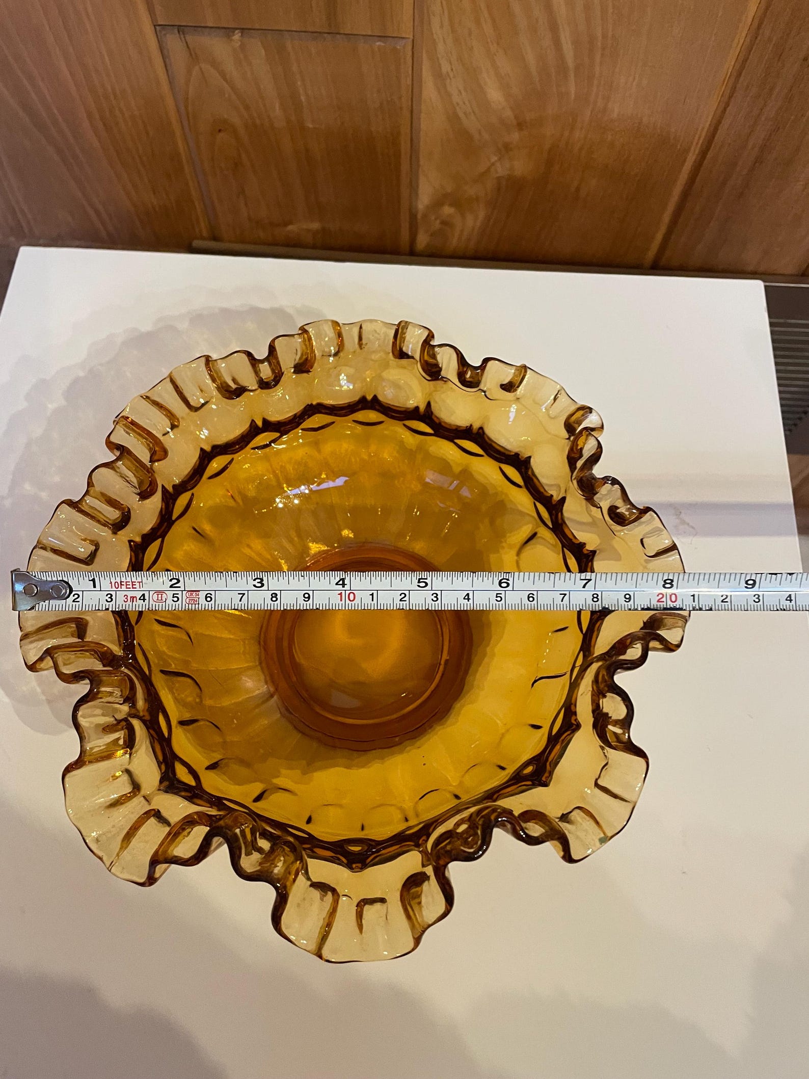 Vintage Fenton Amber Ruffle Edged Dish - Etsy