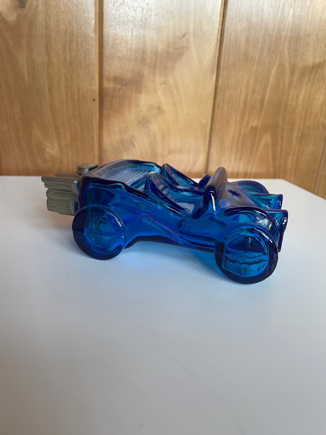Blue Glass Car Avon Cologne Bottles - Etsy