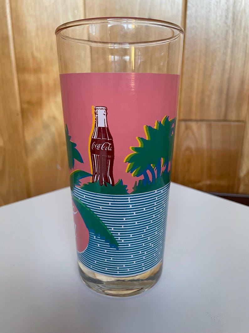 Vintage Coca Cola Tropical High Ball Drinking Glasses. Set of 4. - Etsy