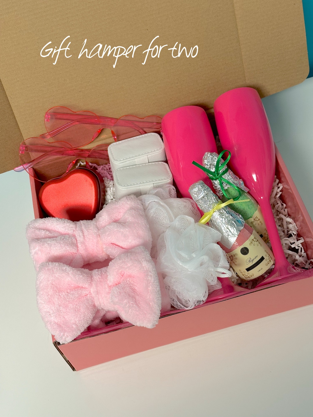 Gift Set for Two, Pink Theme Gift Hamper for Best Friends, PJ Party Set ...