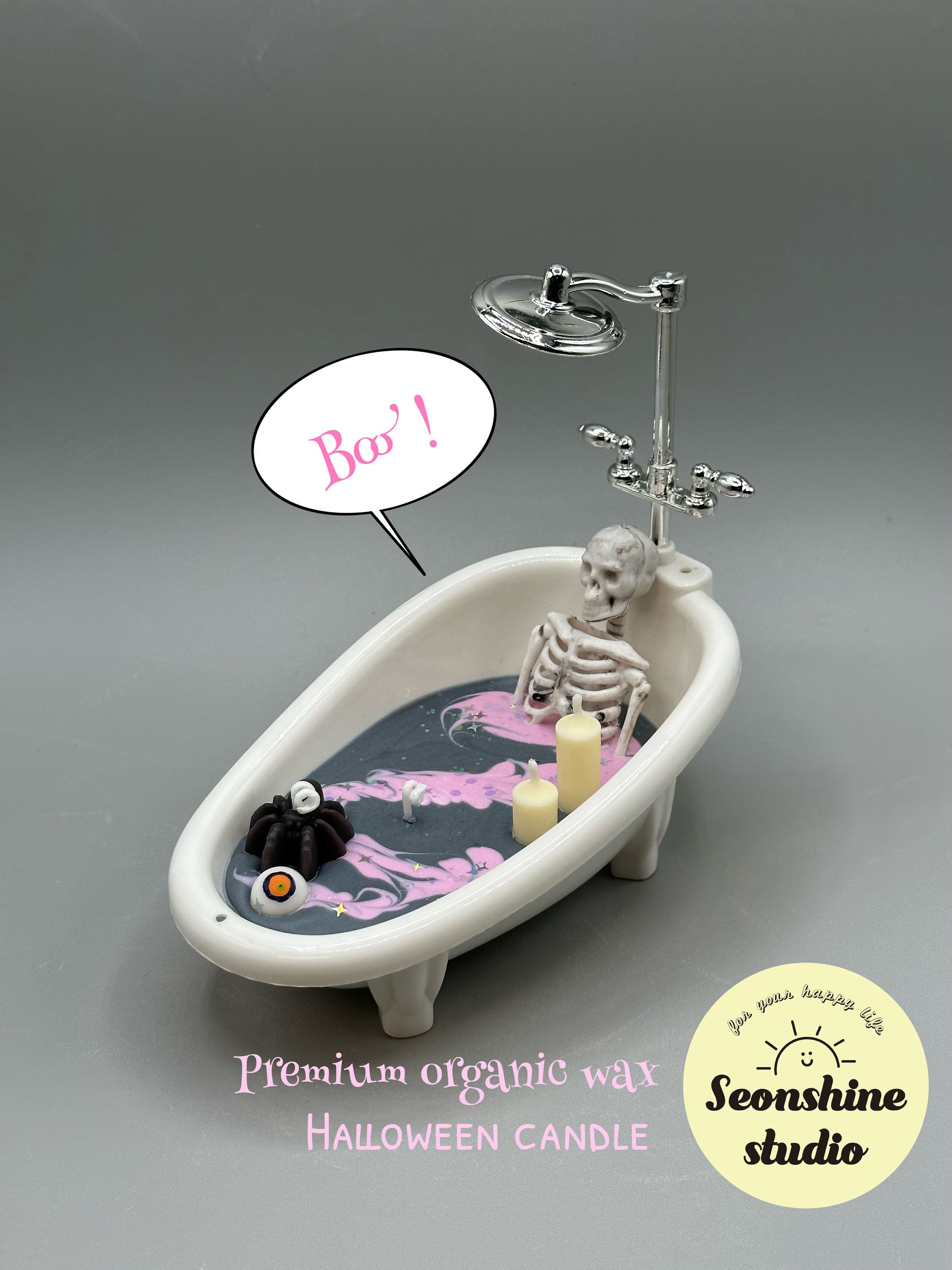 Halloween Candle Skeletons Bathing Bathtub Halloween Decor - Etsy
