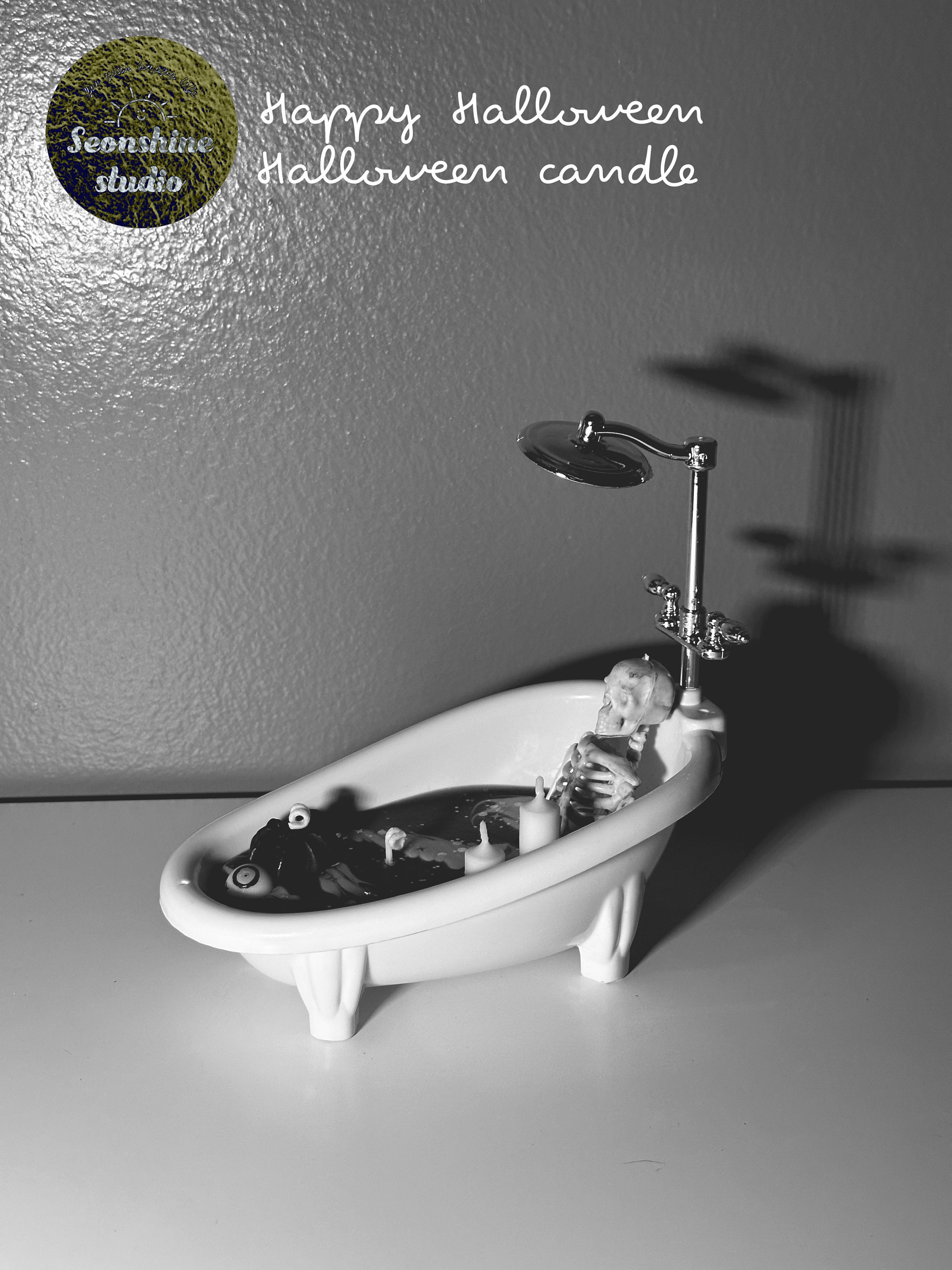 Halloween Candle Skeletons Bathing Bathtub Halloween Decor - Etsy