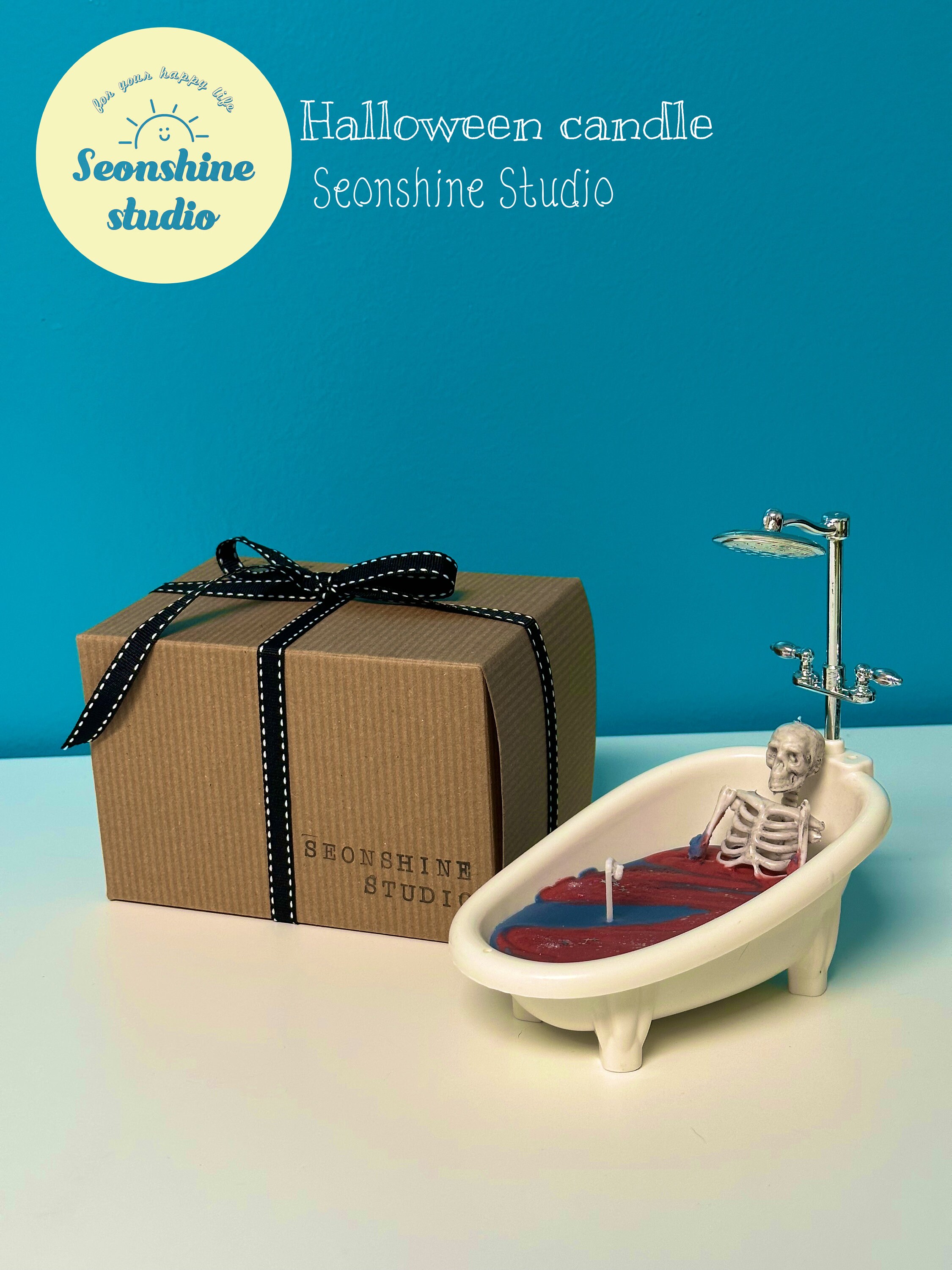 Halloween Candle Skeletons Bathing Bathtub Halloween Decor - Etsy