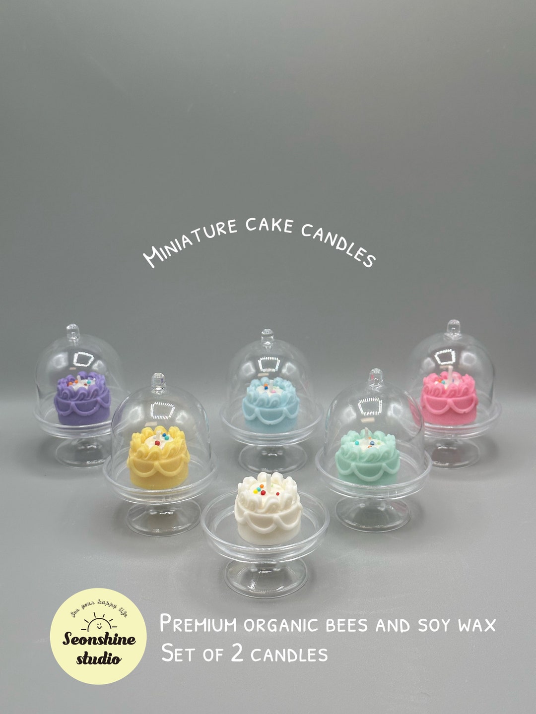 Miniature Candle/cake Dome/set of 4/party Favor Candle/tiny Cake Candle ...