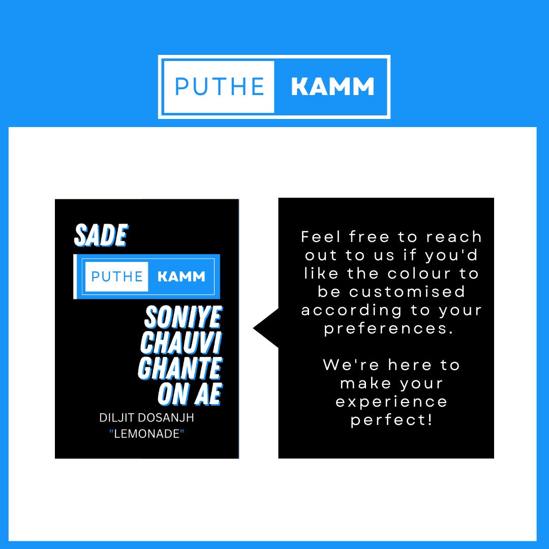 Sade Puthe Kamm Digital Poster Inspired by Diljit Dosanjh, Lemonade ...