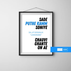 Sade Puthe Kamm Digital Poster Inspired by Diljit Dosanjh - Etsy