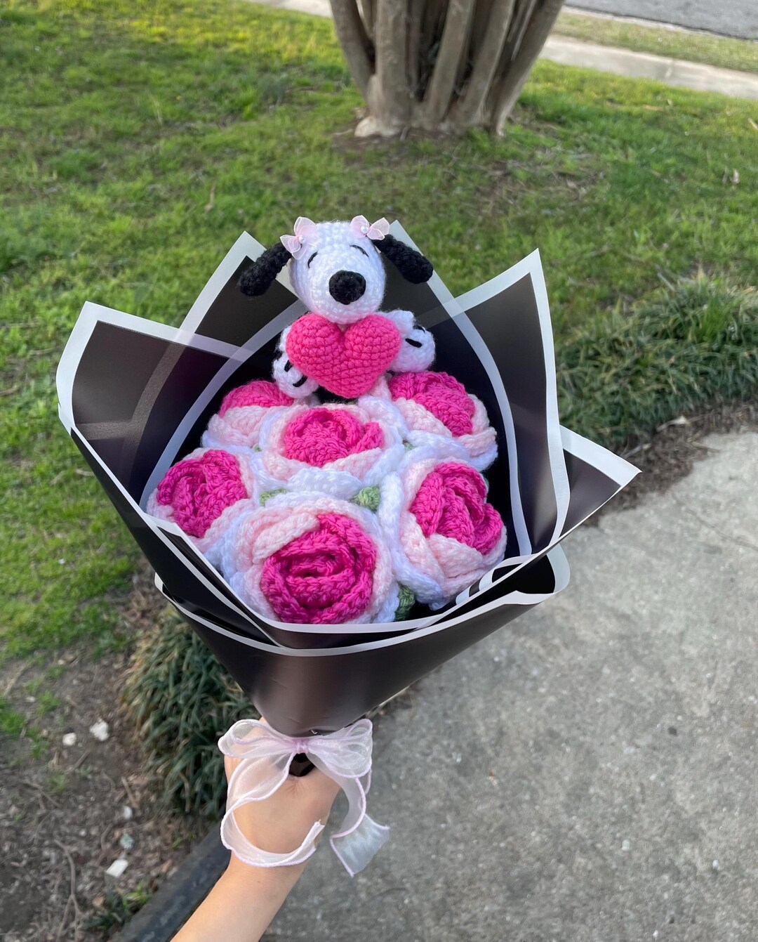 Crochet Snoopy Flowers Bouquet | Crochet Bouquet |handmade - Etsy