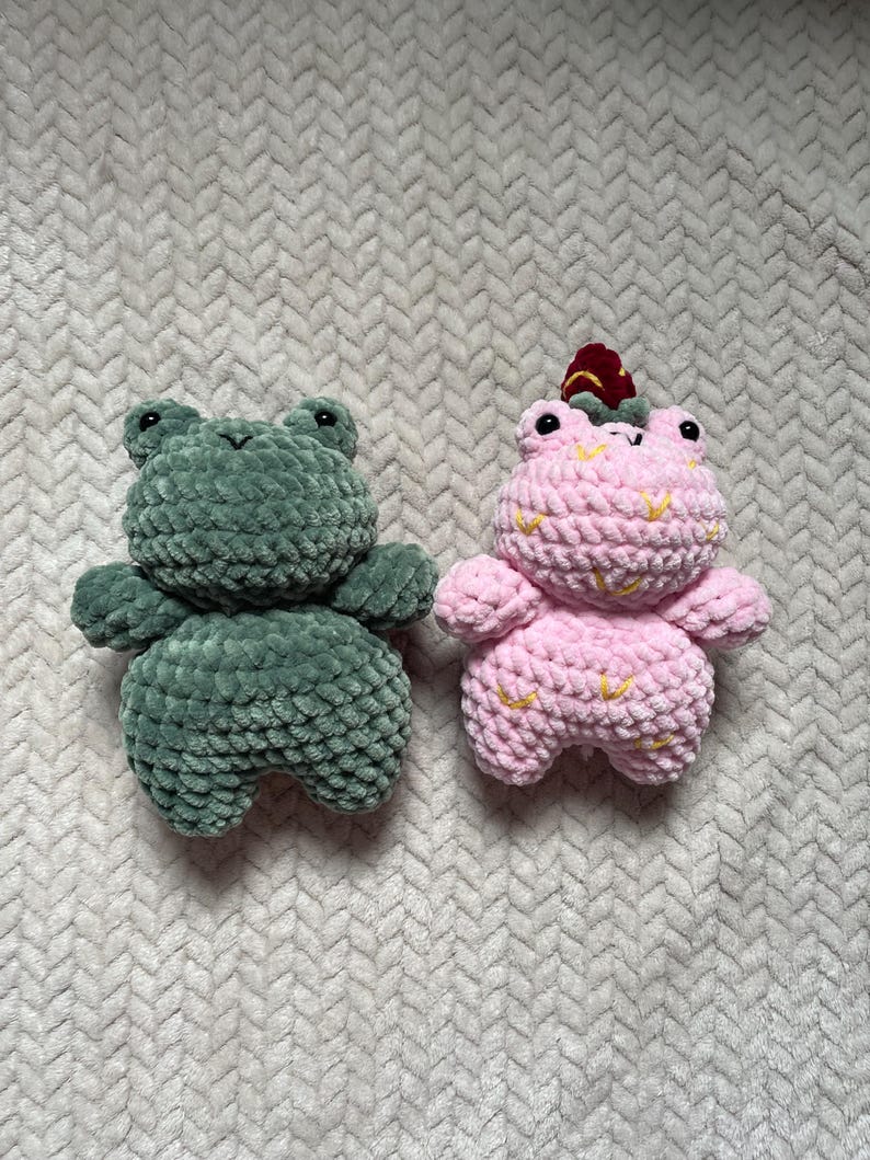 Crochet Chubby Frogs | Strawberry Frog Plushie | Handmade | Gift Ideas ...