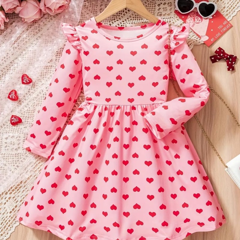 Heart Print Dress - Etsy