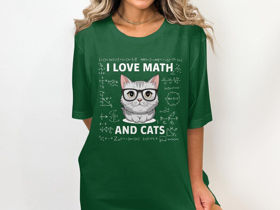 FUNNY I Love MATH and CATS Shirt Gift for Her & Him Math Cat Lover ...