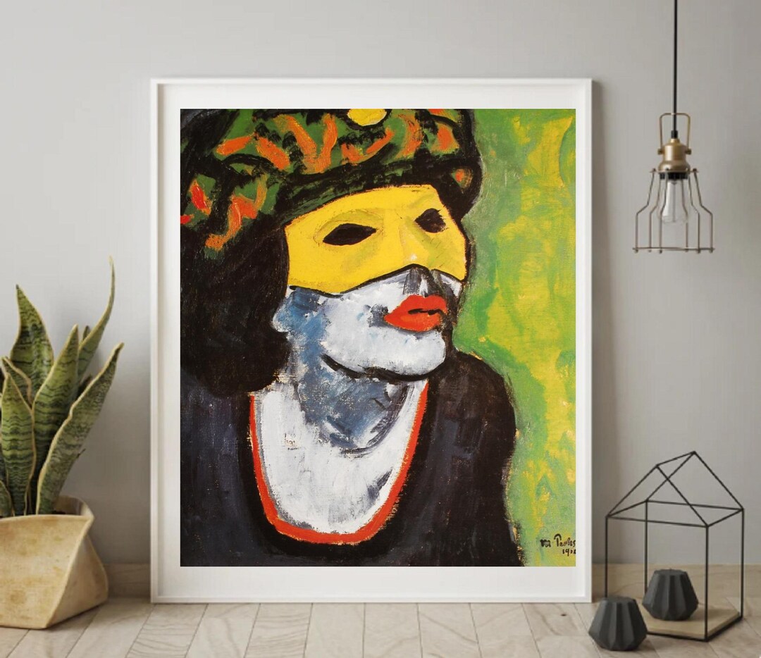 Giclée Fine Art Print; "the Masked Woman" by Max Pechstein; Fine Art ...