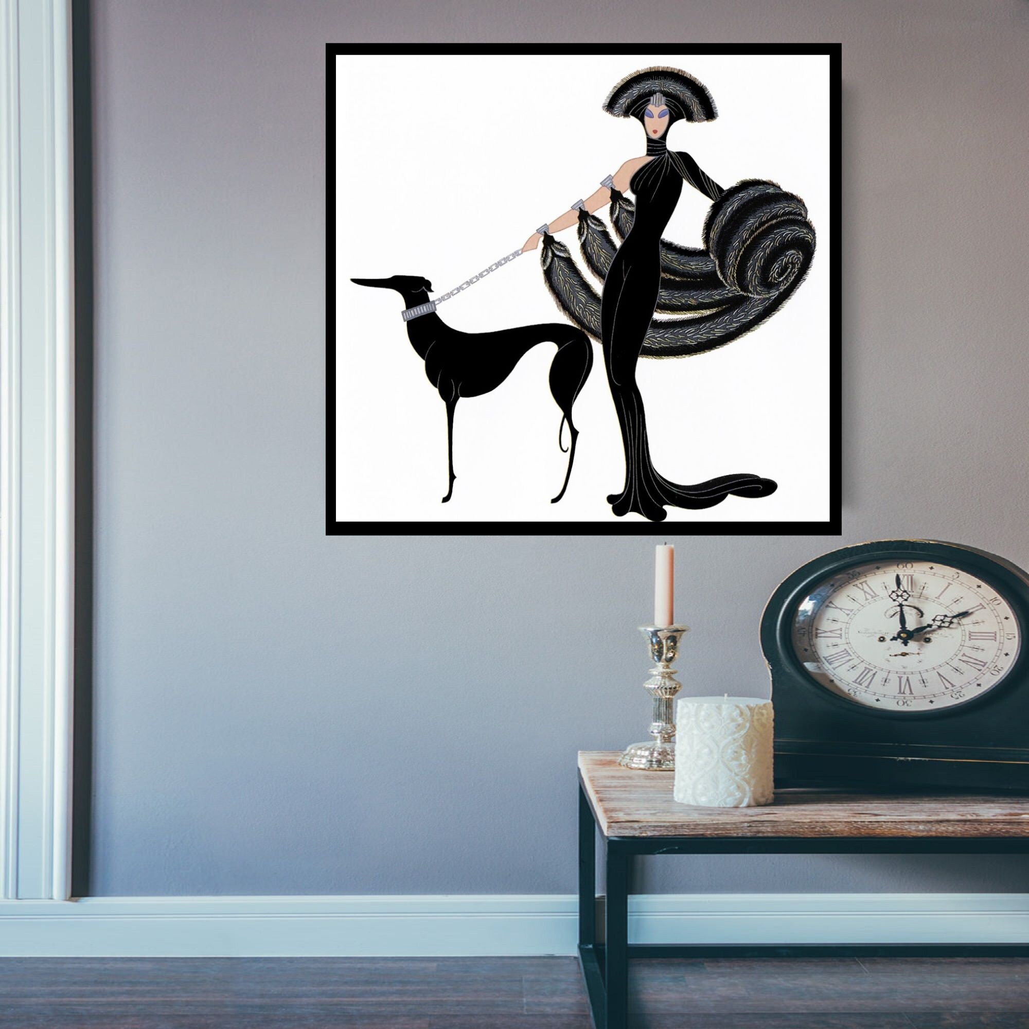 Giclée Fine Art Print; "symphony in Black" by Erté; Fine Art Print ...