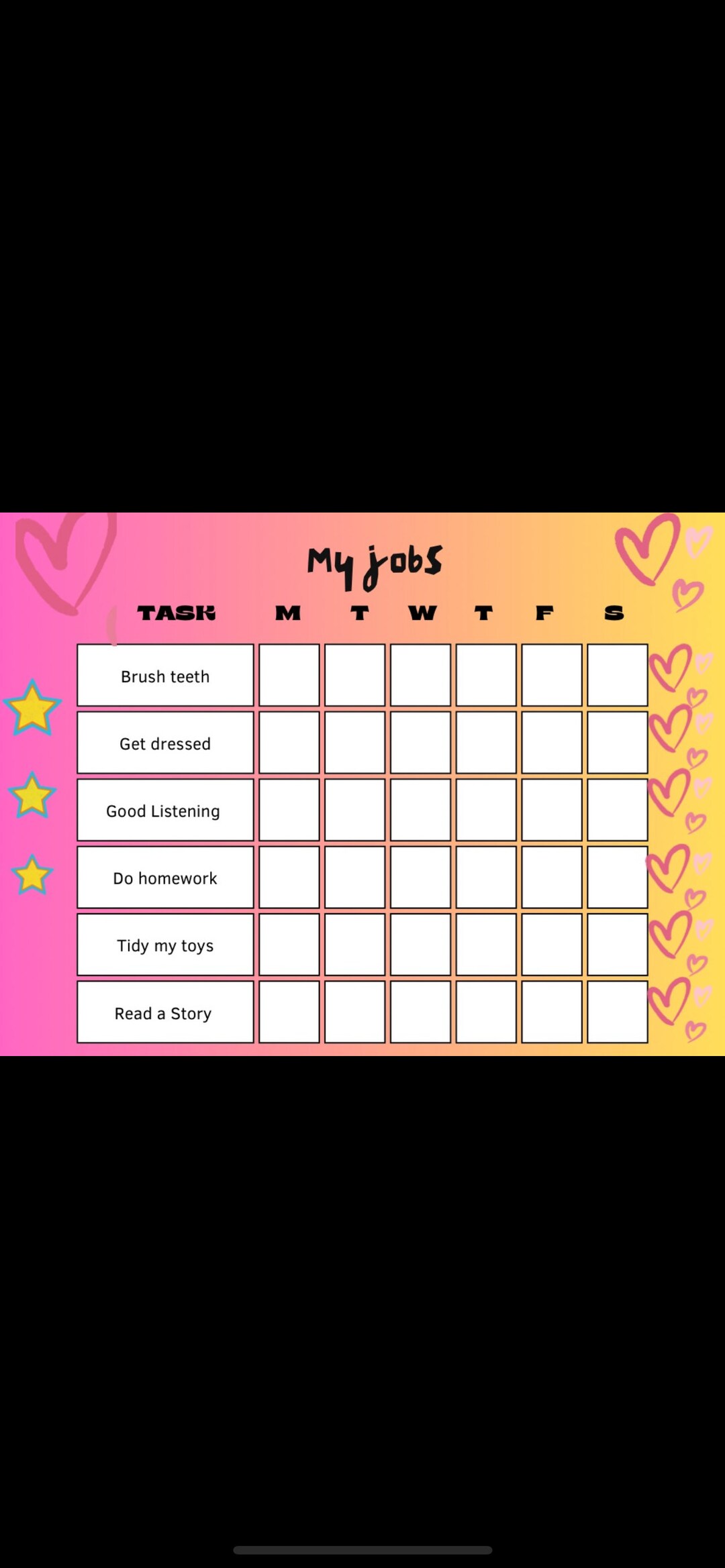 Girls Daily Routine Chart – Pink Printable Reward Chart for Kids ...