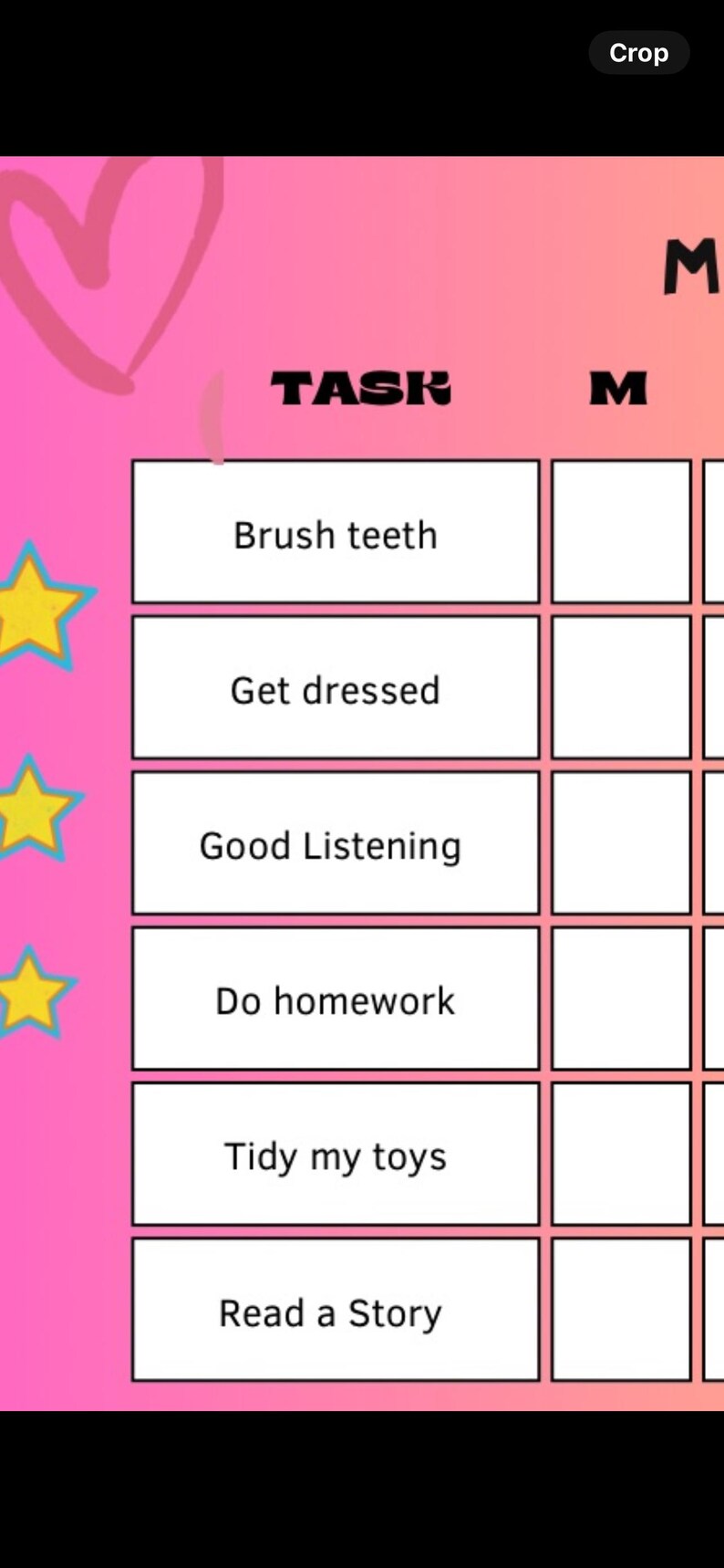 Girls Daily Routine Chart – Pink Printable Reward Chart for Kids ...