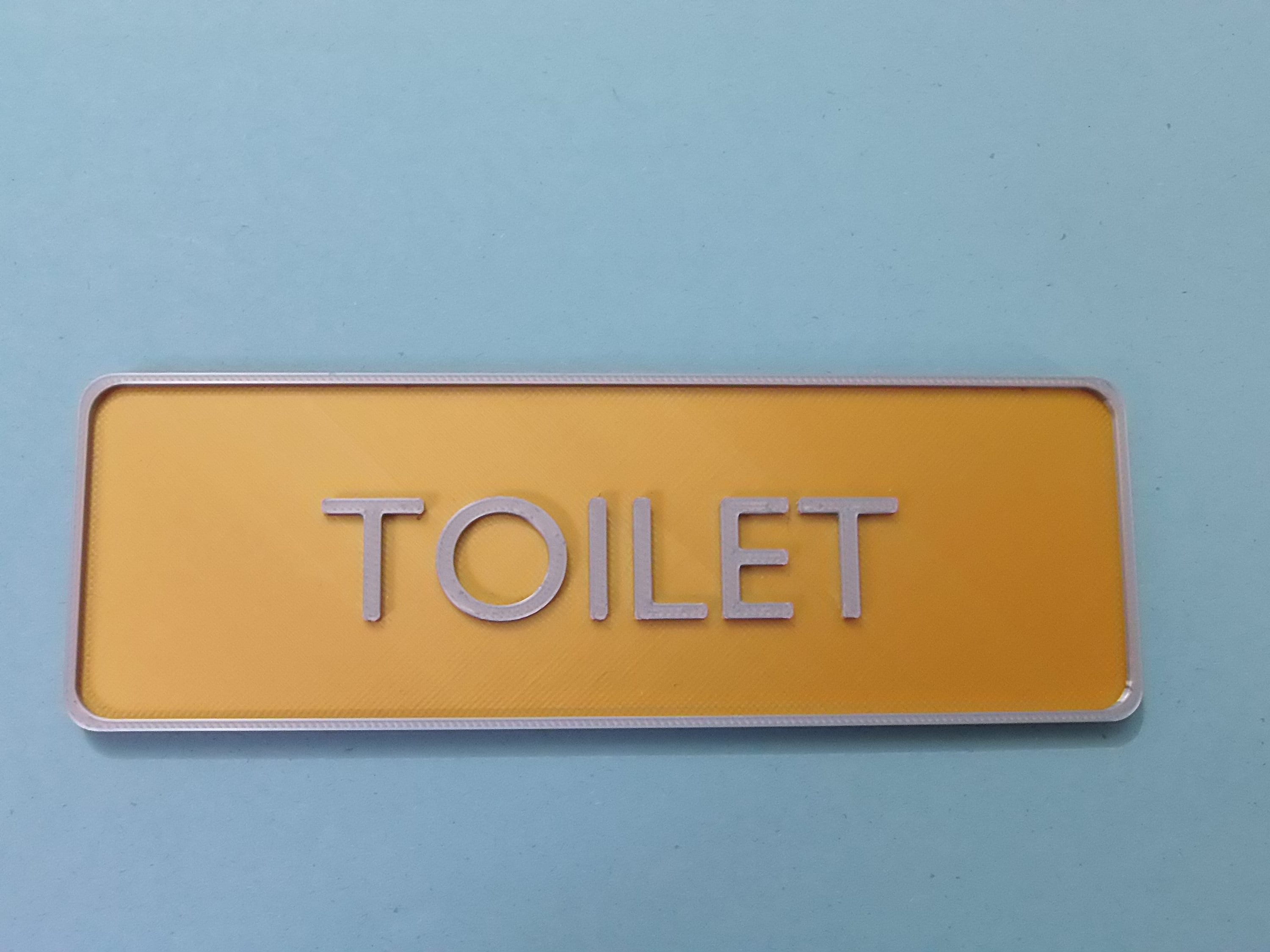 Gold / Silver Toilet Door Sign Toilet Bathroom Sign With Adhesive 3D ...