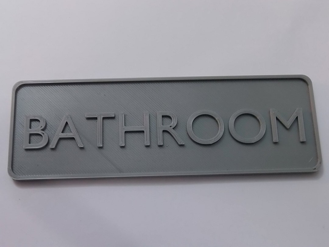 Bathroom Door Sign Toilet Bathroom Sign With Adhesive 3D Printed - Etsy UK