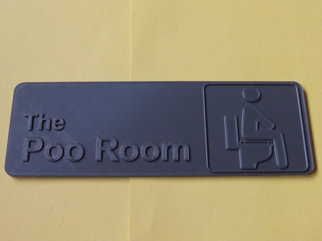 Large the Poo Room Door Sign Toilet Bathroom Sign With Adhesive 3D ...