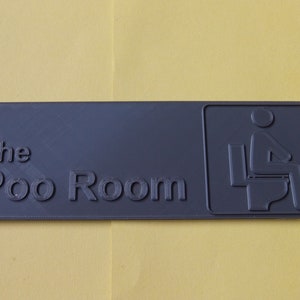 Large the Poo Room Door Sign Toilet Bathroom Sign With Adhesive 3D ...