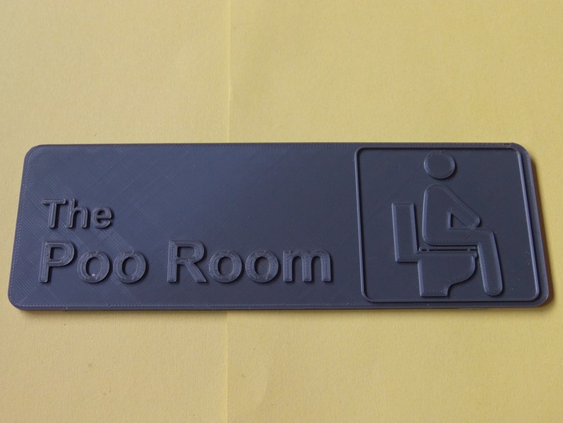 Large the Poo Room Door Sign Toilet Bathroom Sign With Adhesive 3D ...