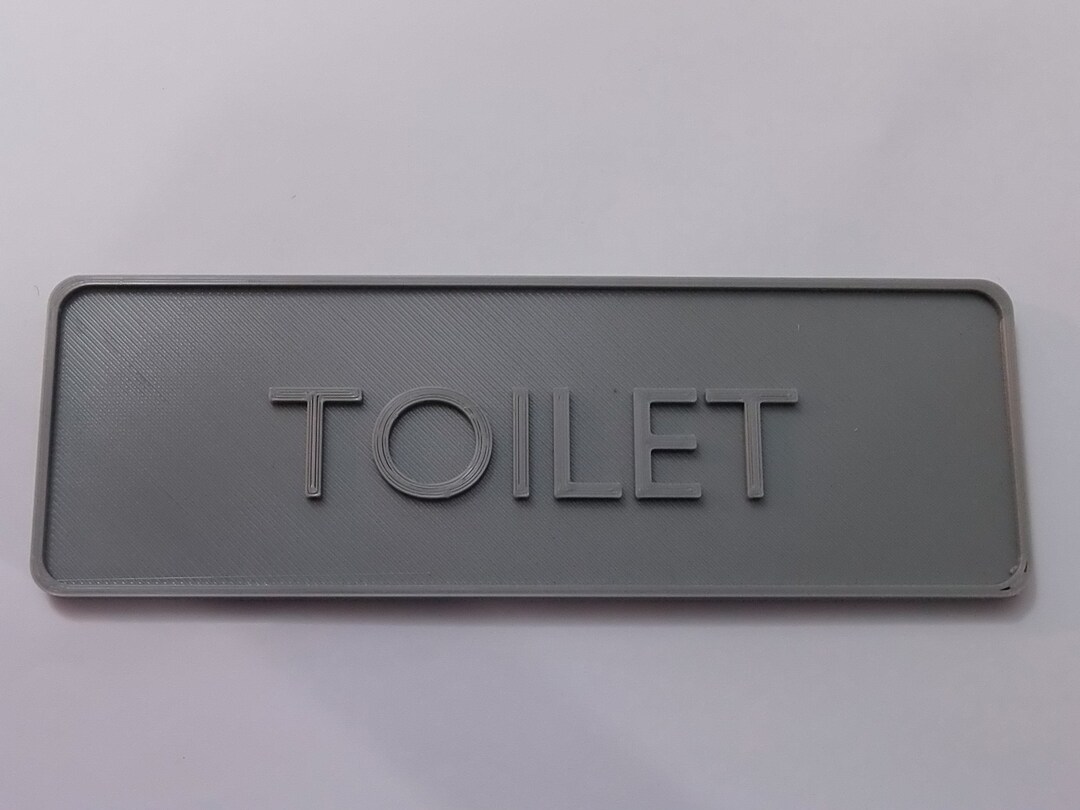 Bathroom Door Sign Toilet Bathroom Sign With Adhesive 3D Printed - Etsy UK