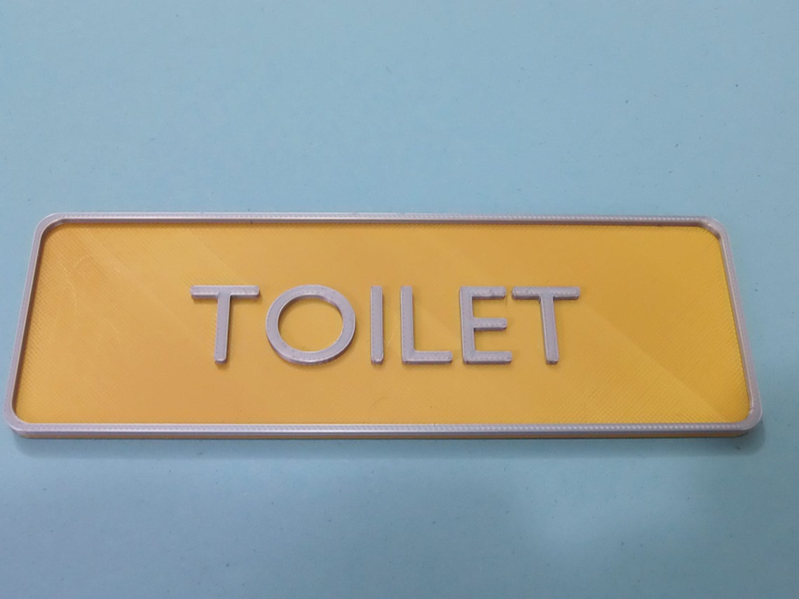 Gold / Silver Toilet Door Sign Toilet Bathroom Sign With Adhesive 3D ...