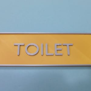 Gold / Silver Toilet Door Sign Toilet Bathroom Sign With Adhesive 3D ...