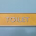 Gold / Silver Toilet Door Sign Toilet Bathroom Sign With Adhesive 3D ...