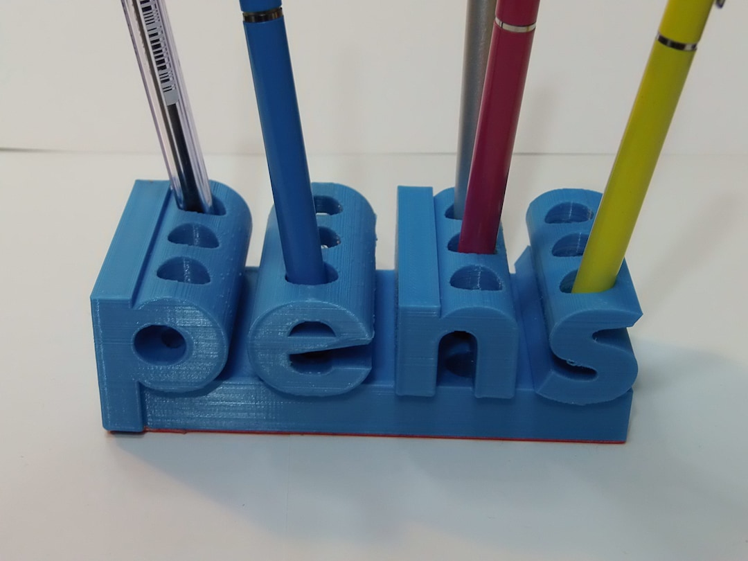 Pen / Pencil Stationery Holder Desk Tidy BLUE (3D Printed) With Felt ...