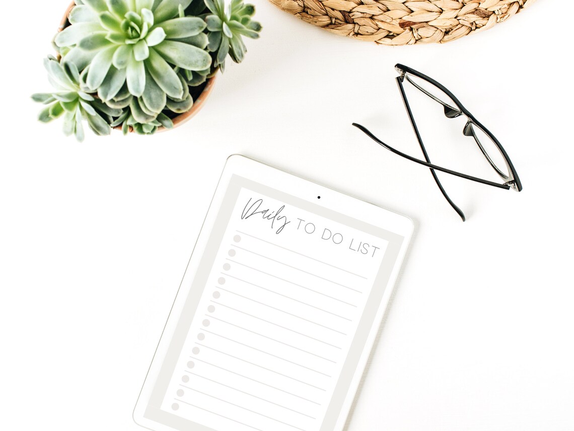 Daily To-do Checklist, Fillable PDF, Printable Checklist, Task Schedule ...